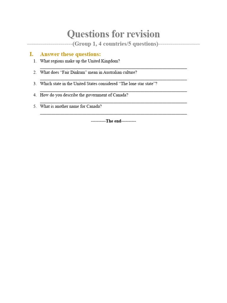 Gr1 Questions (5 Sentences) | PDF