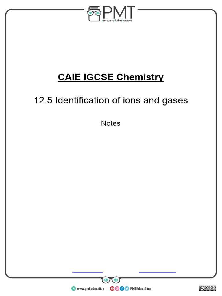 12.5 Identification of Ions and Rtys | PDF | Precipitation (Chemistry ...
