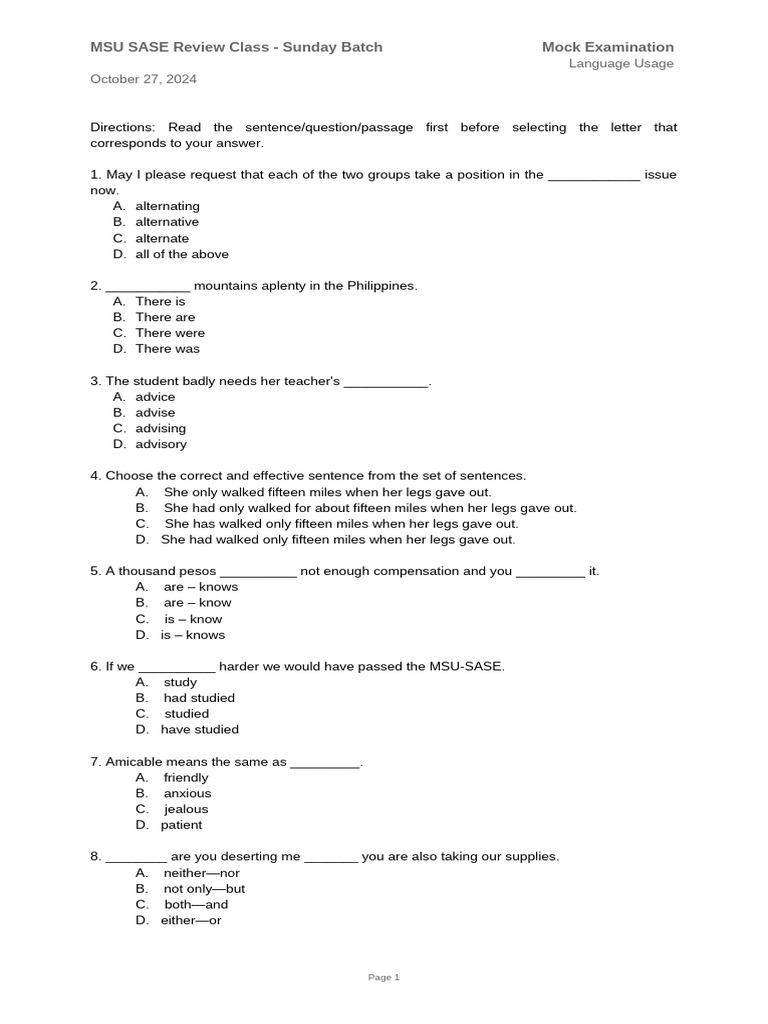 WeCare Language Mock Exam | PDF | Fires | Fuels