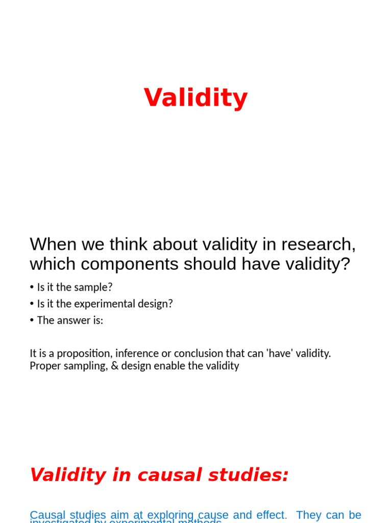 Validity | PDF | Career & Growth | Science & Mathematics