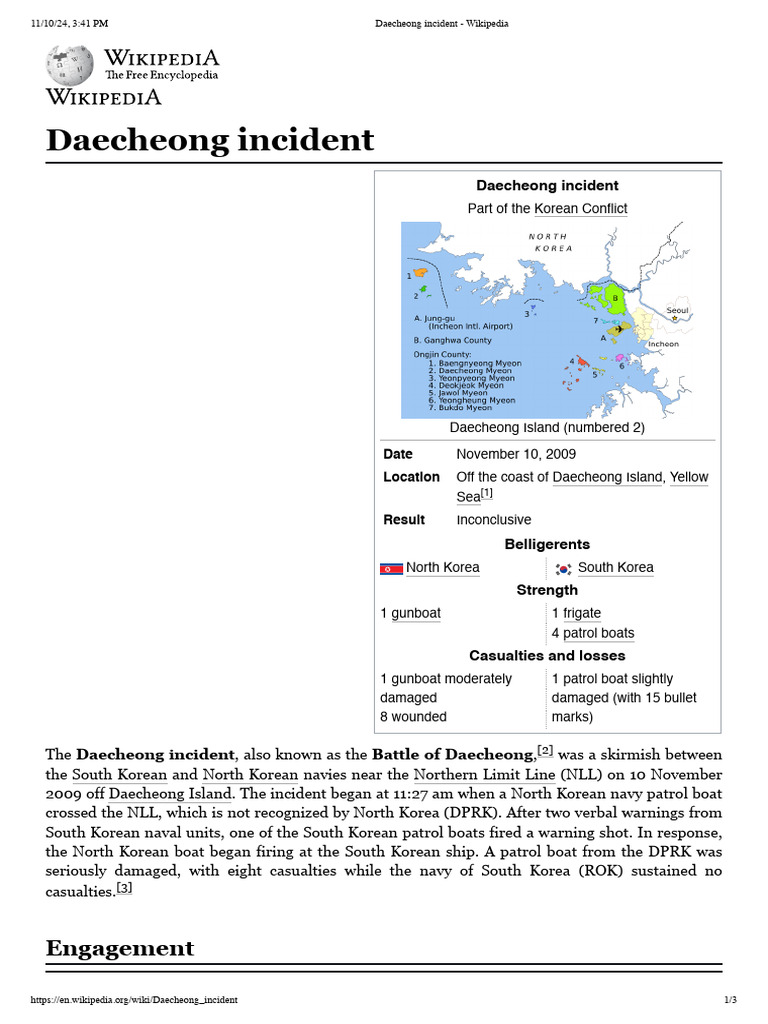 Daecheong Incident - Wikipedia | PDF | Korean War | Naval Warfare