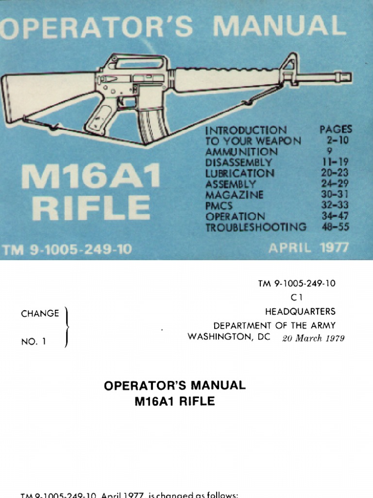 Army M16A1 Manual | PDF