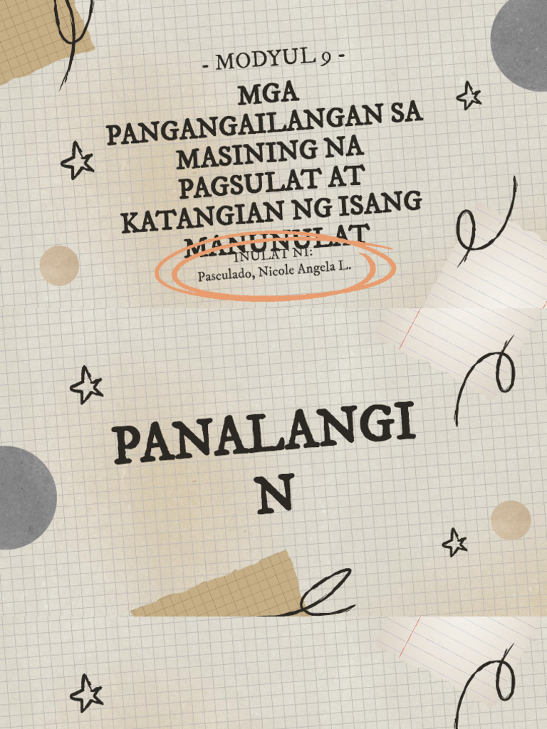 Modyul - 9 - Mga Pangangailangan Sa Masining Na Pagsulat at Katangian ...