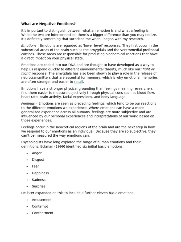 Managing Negative Emotions-1 | PDF | Emotions | Anger