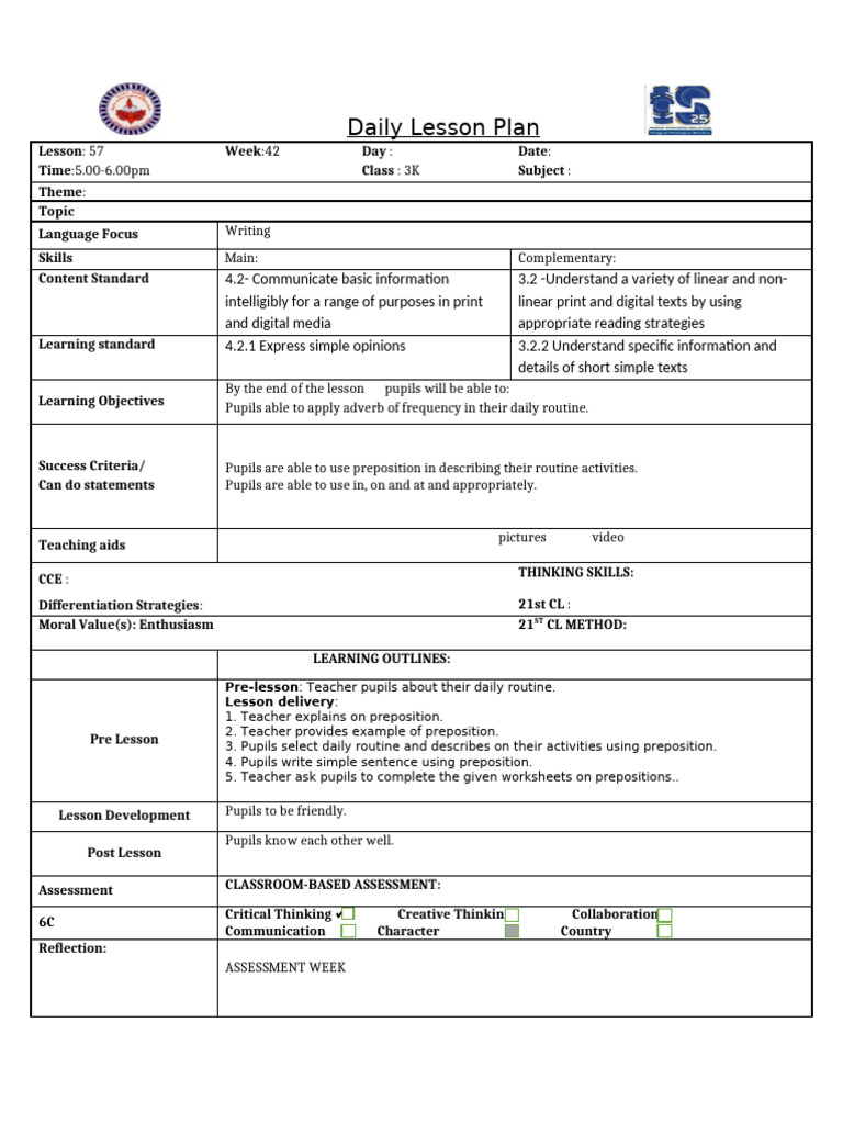 Daily Lesson Plan Year 2 Week 1 2023 | PDF | Lesson Plan | Phonics