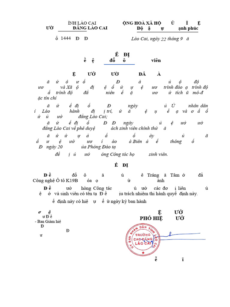 1444-22.09.2023-LCC QD Dinh Chinh Nam Sinh Trang Van Tam CD - COT.K19B ...