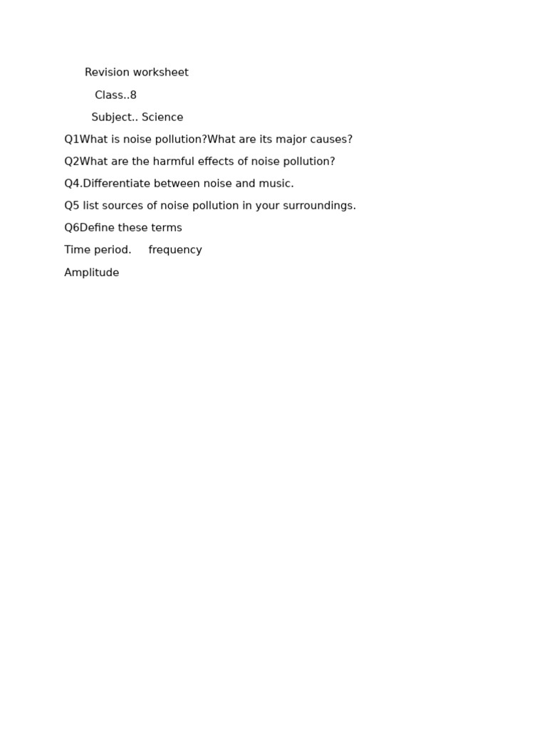 Worksheet Class 8 Science | PDF | Science & Mathematics
