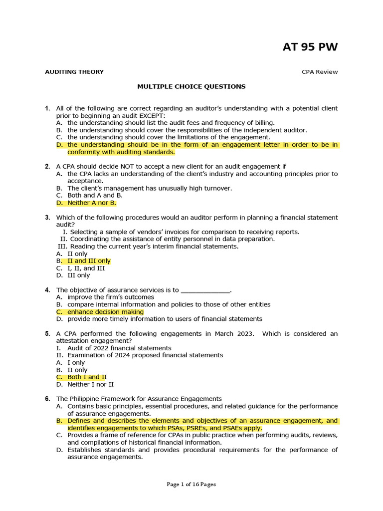 CPAR | PDF | Audit | Internal Control