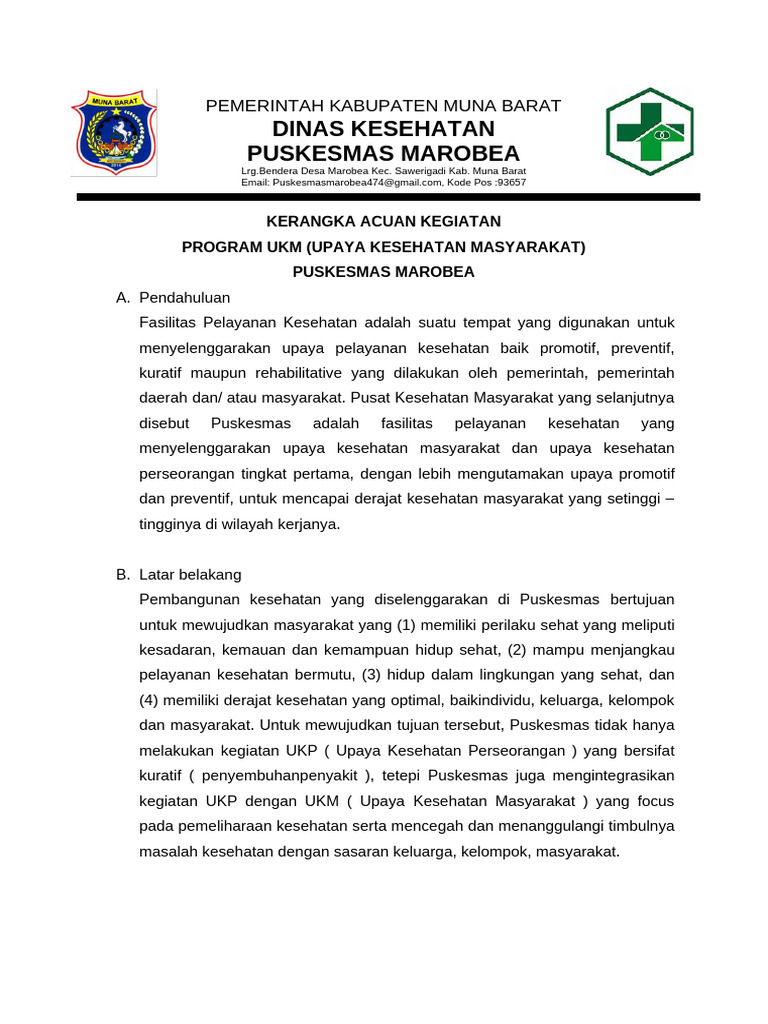 KAK Kegiatan UKM | PDF | Pengembangan Diri