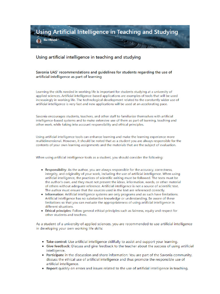 Using Artificial Intelligence in This Course | PDF