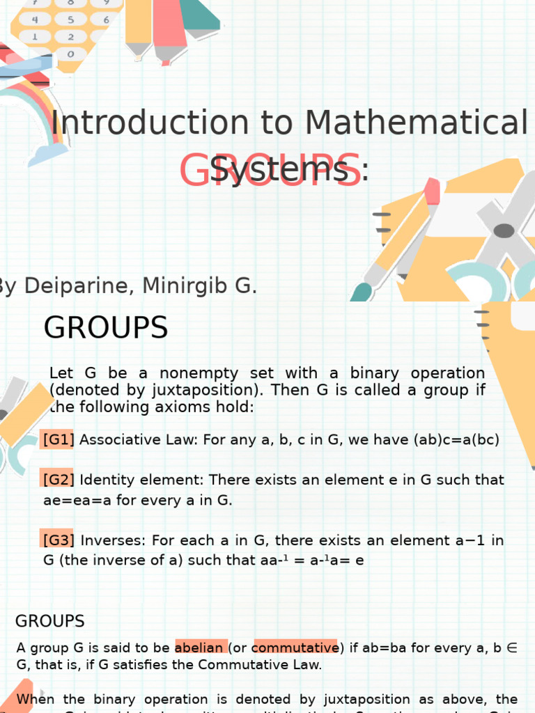 Understanding Mathematical Groups | PDF | Group (Mathematics) | Matrix ...