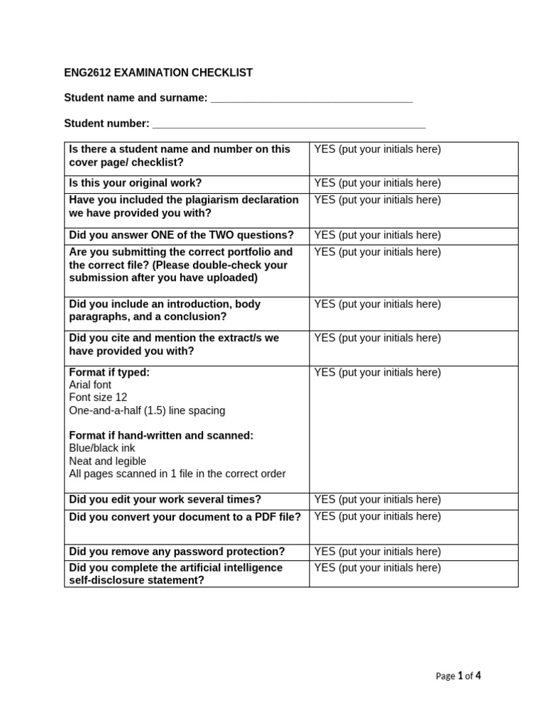 Eng2612 Examination Answer Template | PDF | Plagiarism