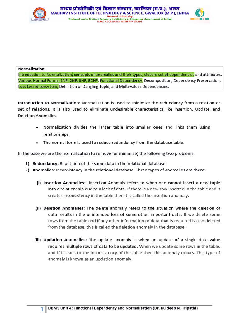 Unit-4 DBMS | PDF | Databases | Relational Model