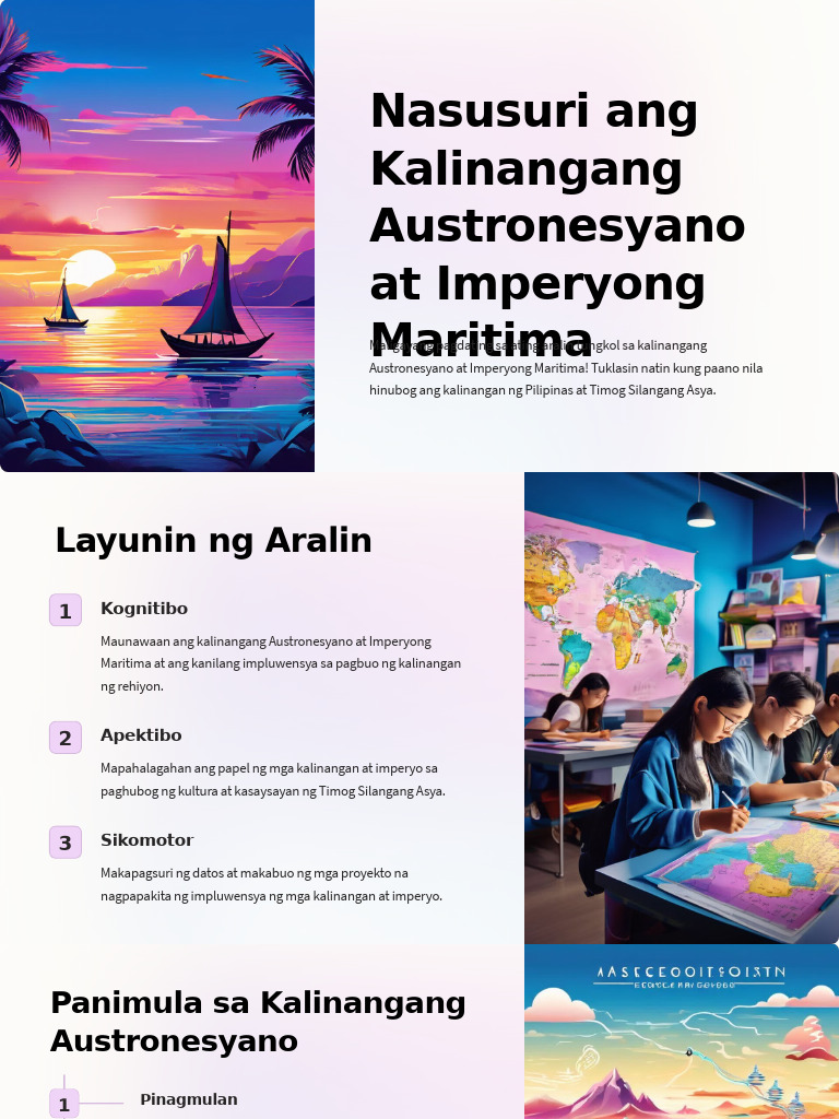 Nasusuri Ang Kalinangang Austronesyano at Imperyong Maritima | PDF