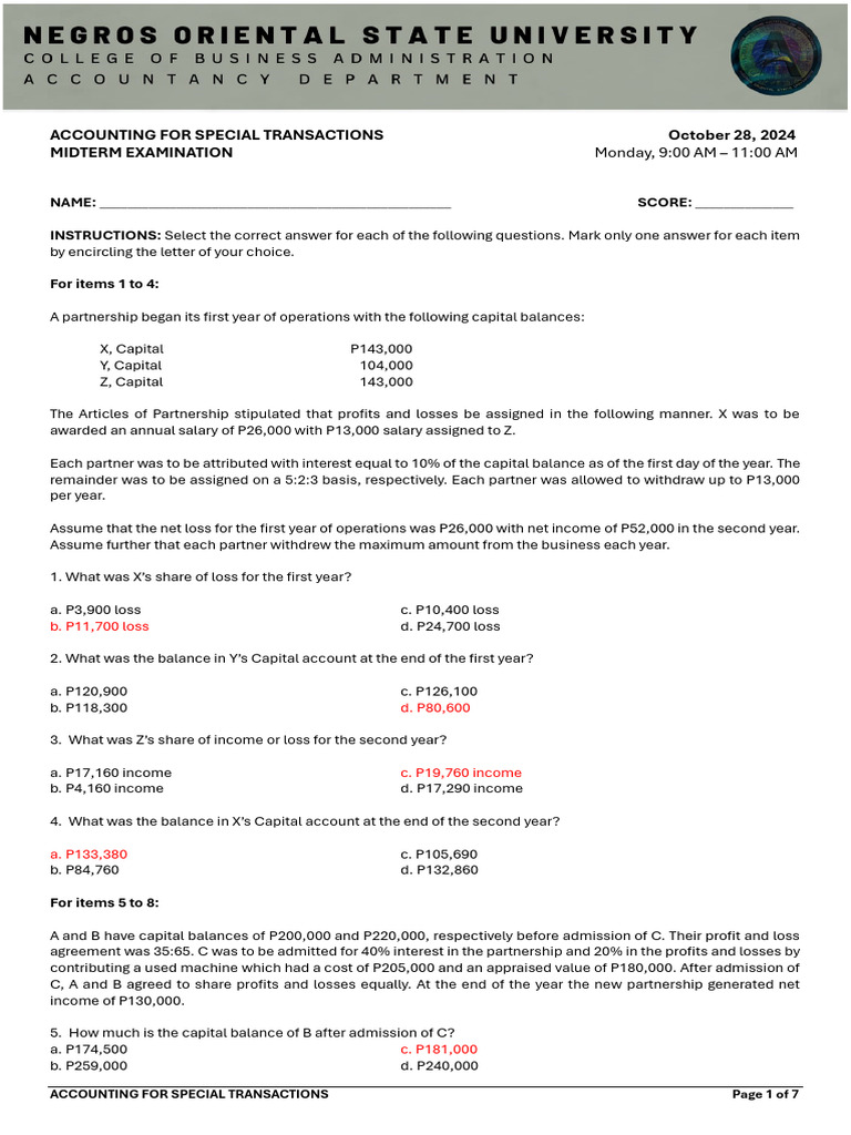 ACCY 303 Midterm Exam Review | PDF | Book Value | Equity (Finance)