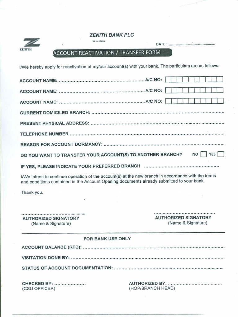 Reactivation Form For Liz | PDF