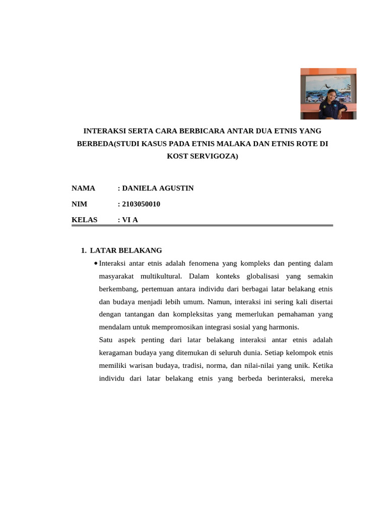 Uts Mini Riset Psikologi Danielaa FIX | PDF | Seni & Disiplin Bahasa | Sejarah