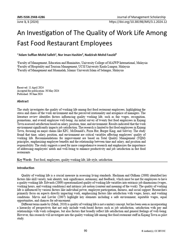 Quality Working Employees | PDF | Employment | Job Satisfaction