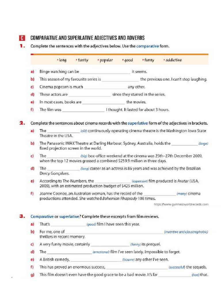 Comparative and Superlative Adjectives & Adverbs | PDF