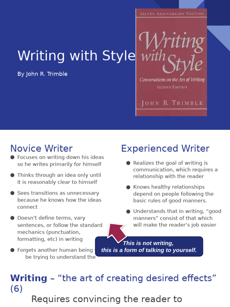 Writing With Style by Trimble | PDF | Thought | Cognitive Science