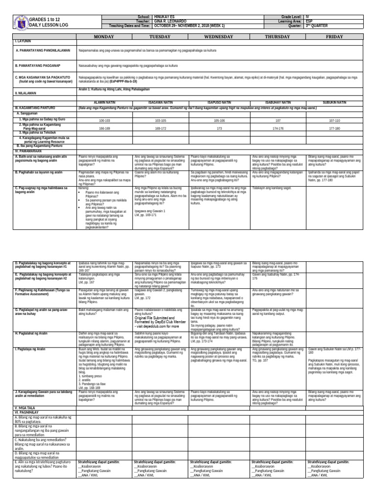 3rd Quarter WK 1 ESP 4 | PDF