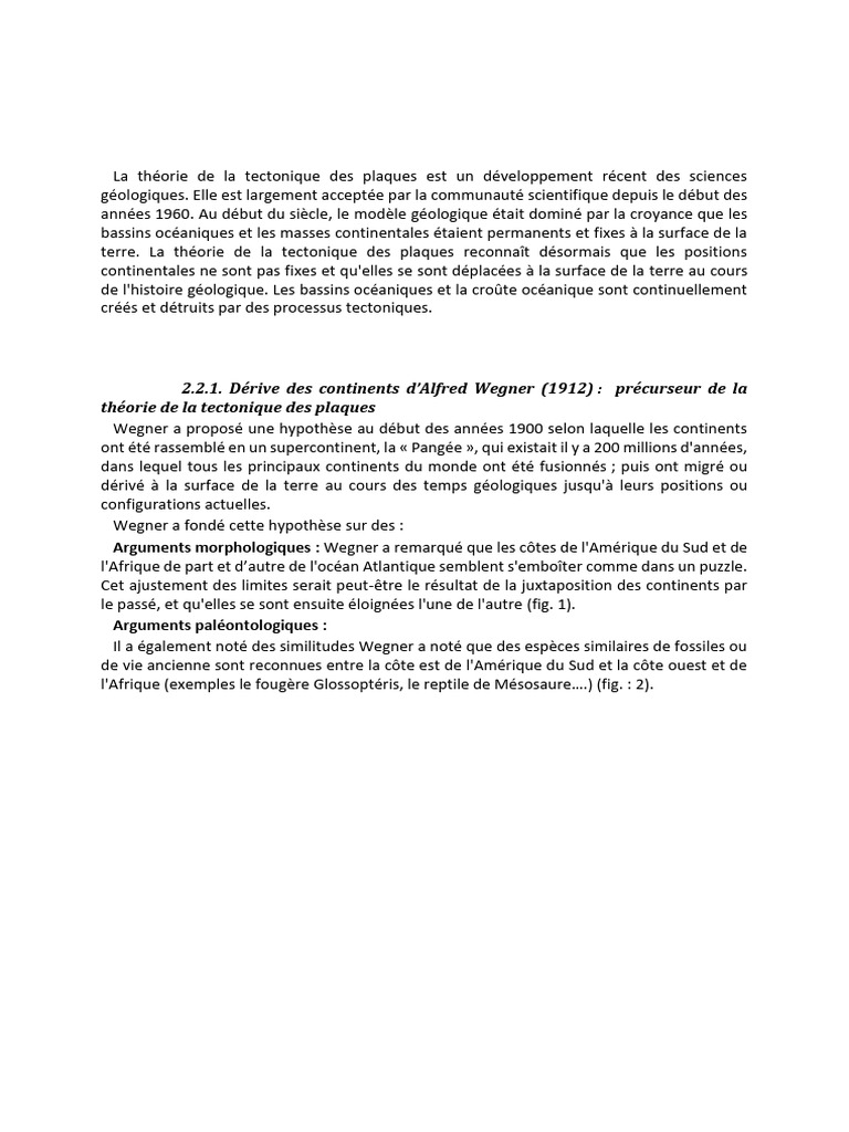 Dérive des continents selon Wegner | PDF | Tectonique des plaques | Terre