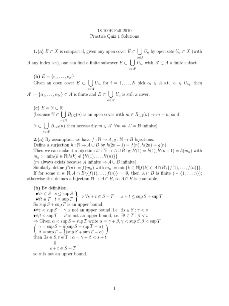 MIT18 100BF10 Prac1solTyp | PDF | Mathematical Logic | Mathematical Objects