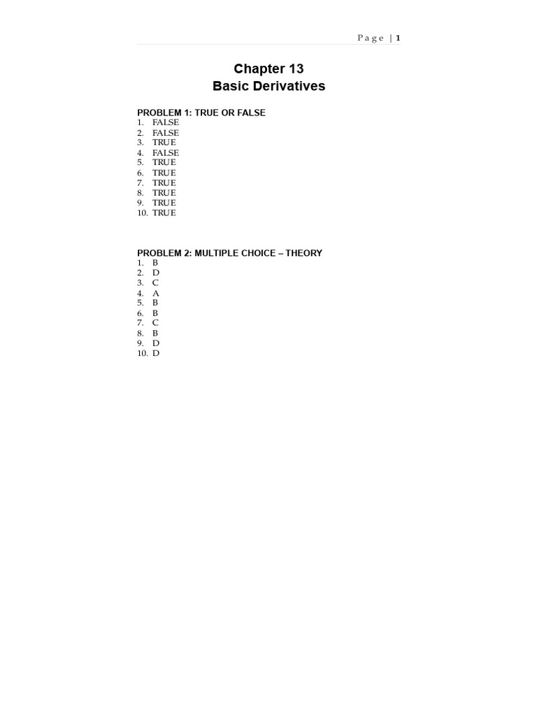 Chapter 13 - Basic Derivatives | PDF