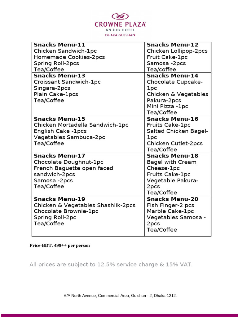 Snacks Menu -11-20 | PDF