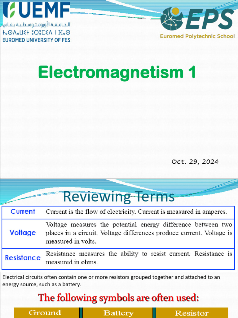 Lecture 7 (Electromagnetism 1) - 241108 - 000303 | PDF | Voltage ...