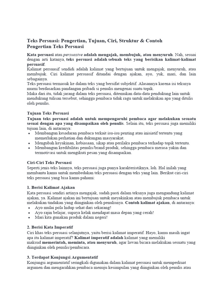 Teks Persuasi Sman 1 SS Iii | PDF