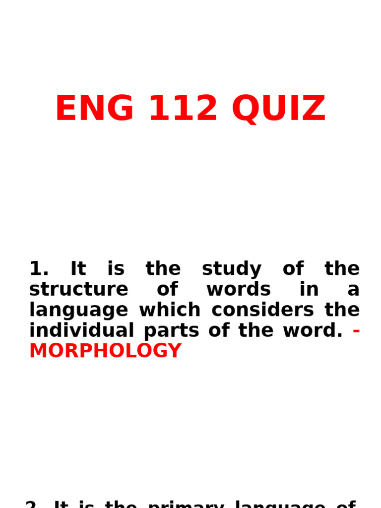 Quiz 112 With Answer | PDF | English Language | Language Families
