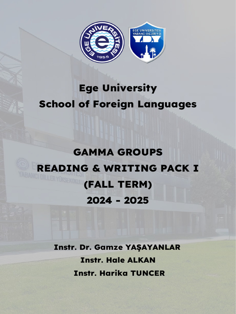 Gamma Reading & Writing Pack I - Fall - SC-1-37 | PDF | Artificial ...