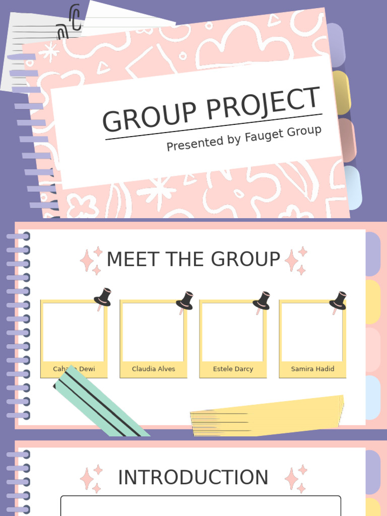 Pastel Spiral Notebook Group Project Presentation | PDF