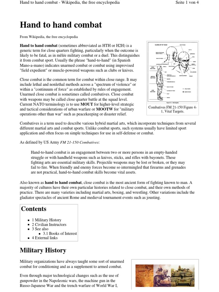Hand To Hand Combat | PDF | National Security | Violent Conflict