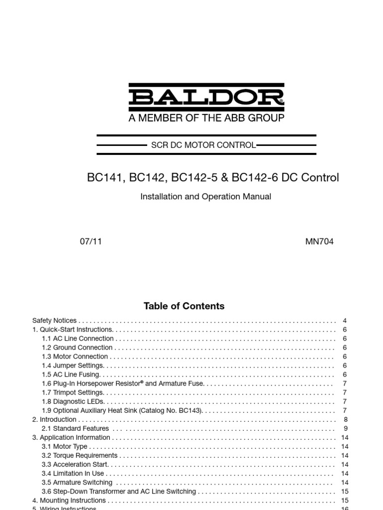 Manual Baldor DC drive | PDF | Electric Motor | Alternating Current