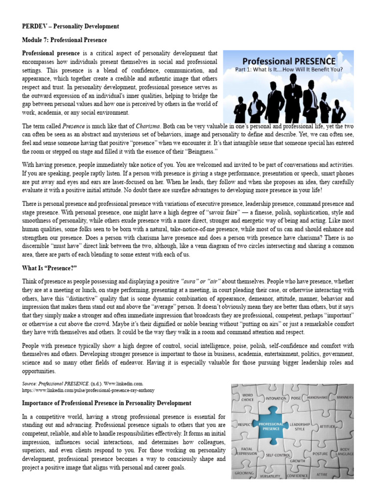 Building Your Professional Presence | PDF | Communication | Mentorship
