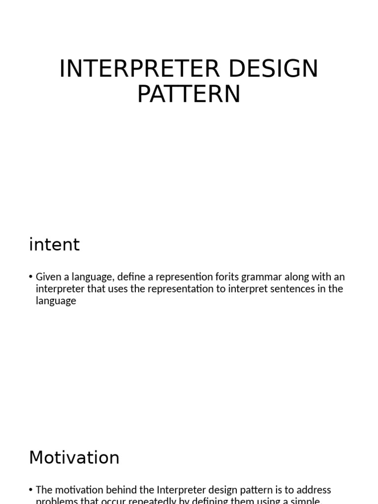 Interpreter Design Pattern Pdf Parsing Formalism Deductive