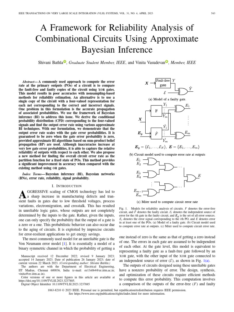 A Framework For Reliability Analysis Of Combinational Circuits Using Approximate Bayesian