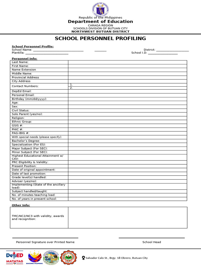 School Personnel Profiling | PDF