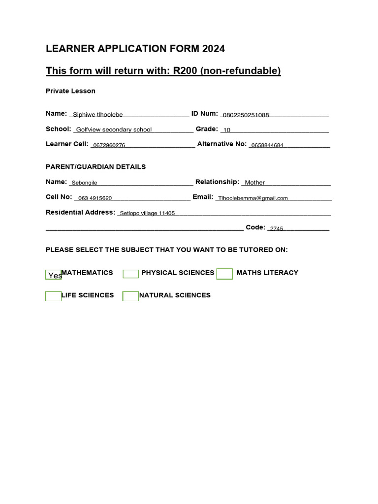 Learner Application | PDF