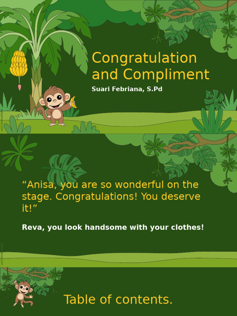 Congratulation and Compliment: Suari Febriana, S.PD | PDF