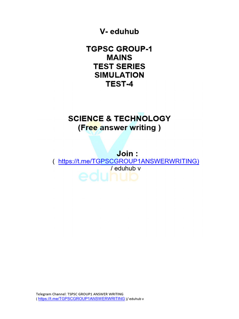 V Eduhub TGPSC Group 1 S&T Model Answers | PDF | T Cell | Virus