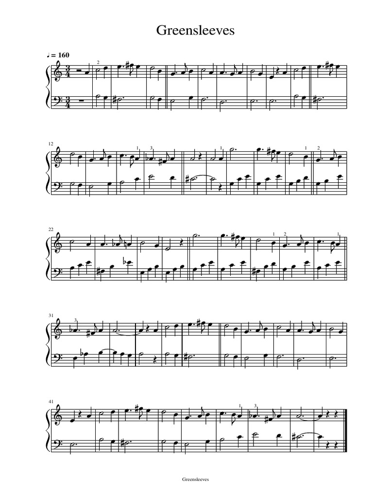 28. Greensleeves - Piano (SFILE.MOBI) | PDF 28. Greensleeves - Piano (SFILE.MOBI) | PDF