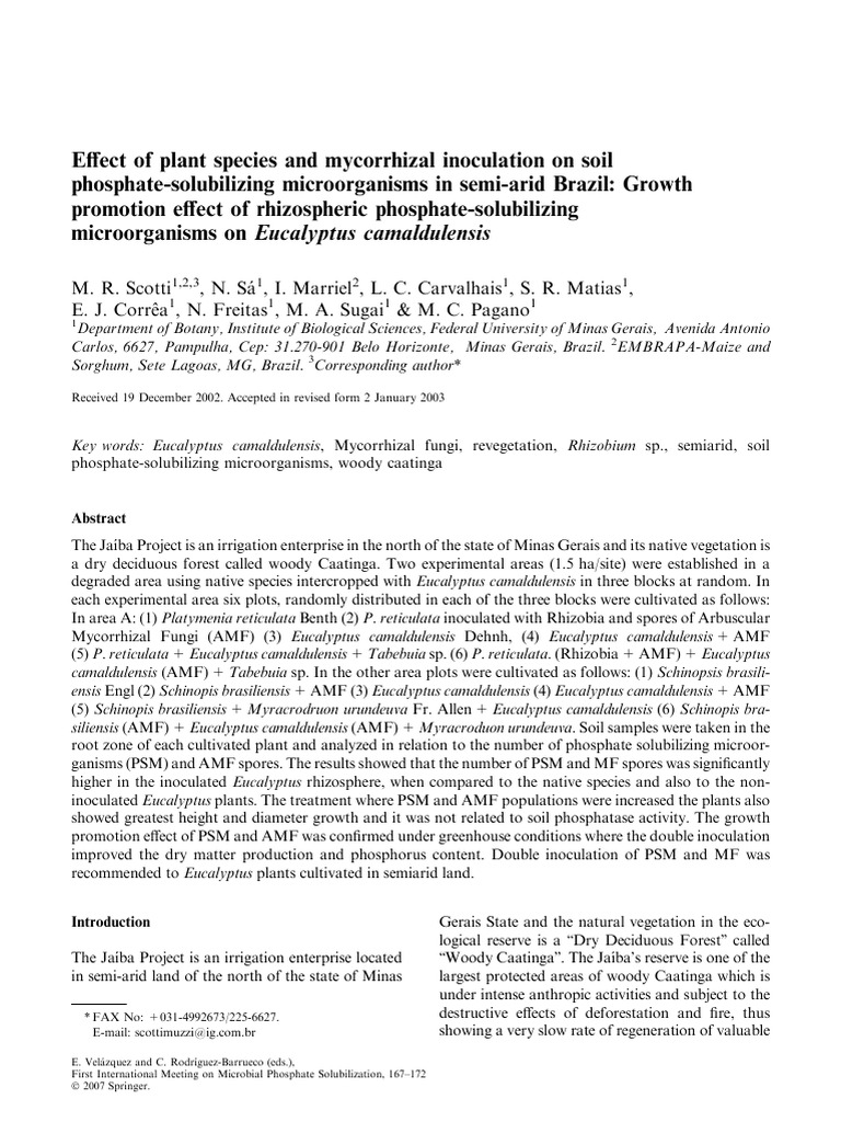 Effect of plant species and mycorrhizal inoculation on soil phosphate-solubilizing ...