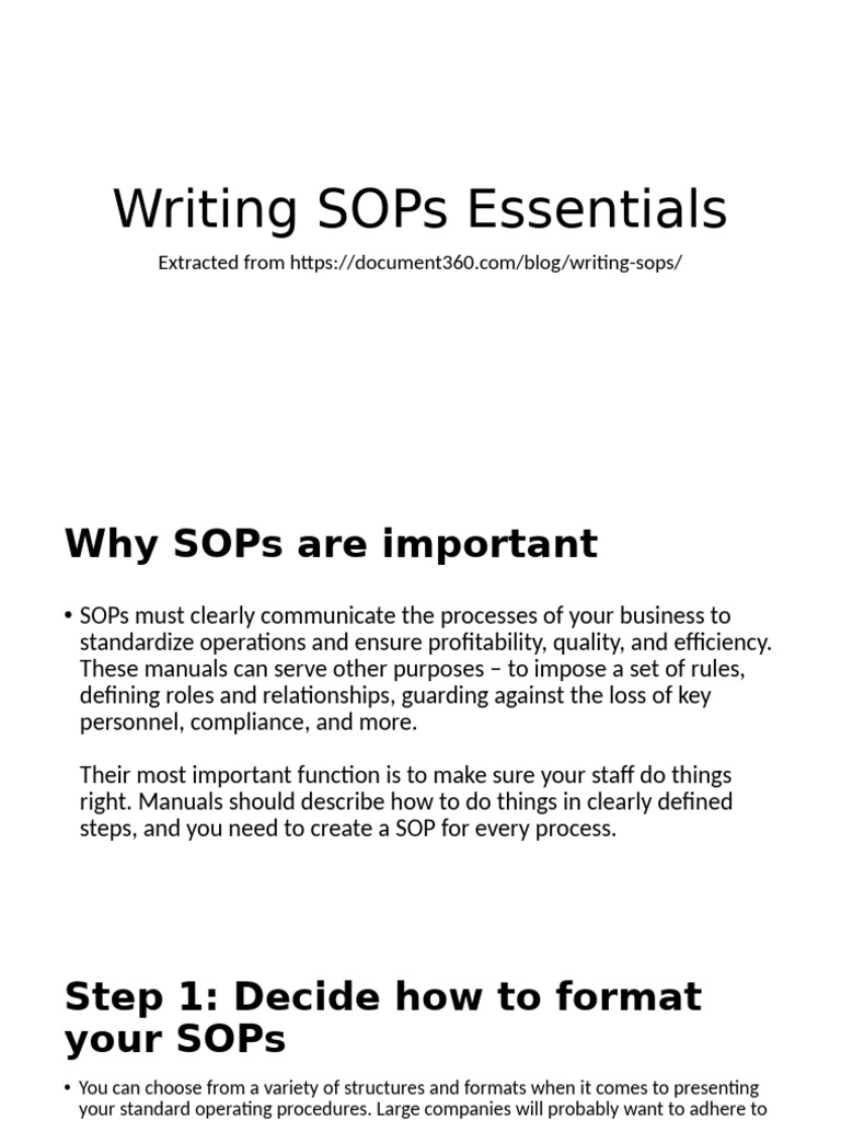 Essential Steps for Writing SOPs | PDF