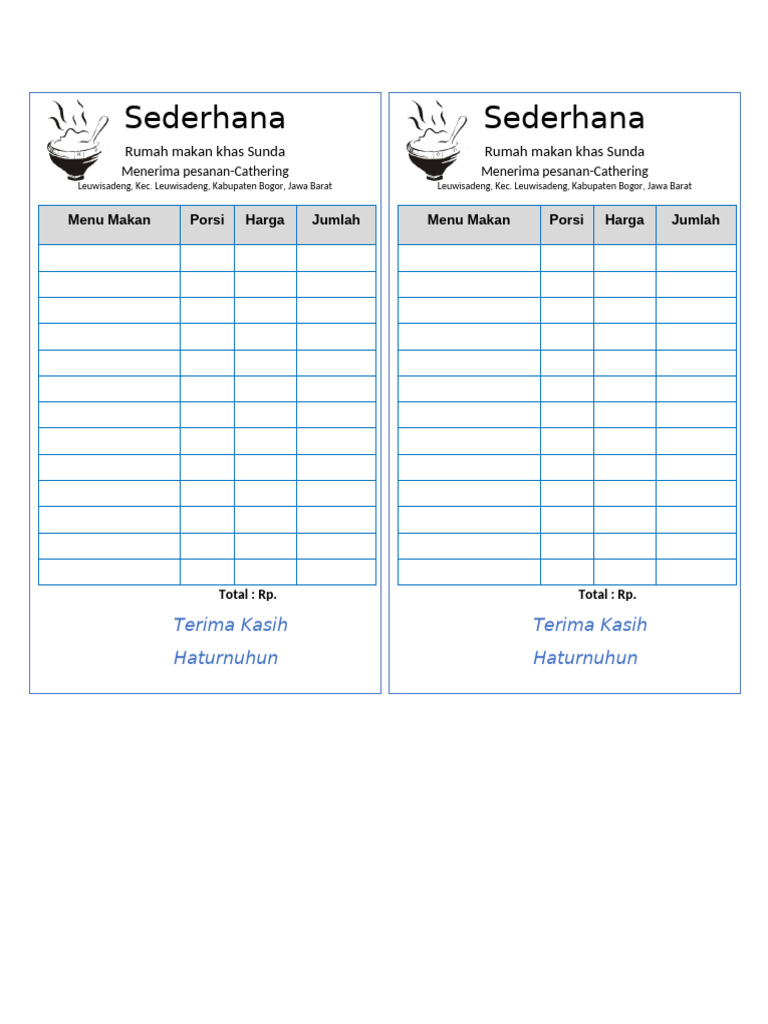 Nota Warungmakan | PDF