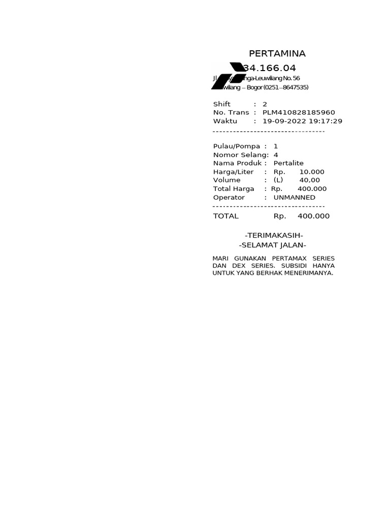 Struk Bensin | PDF | Griya & Taman | Teknologi & Rekayasa