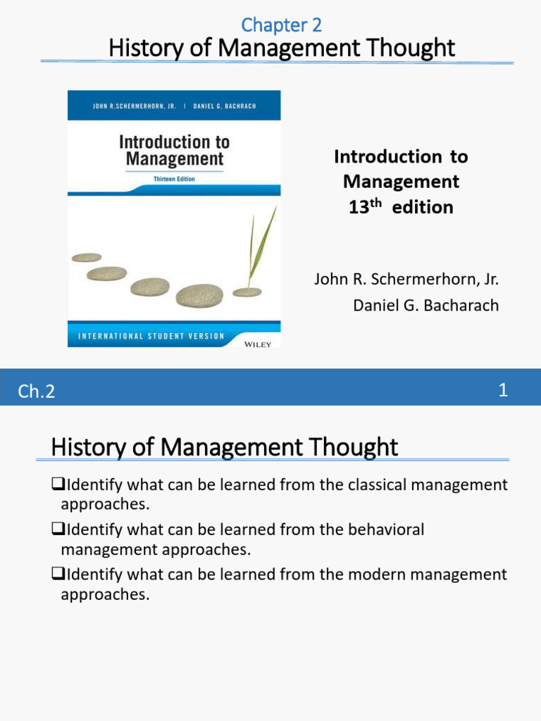 Chapter 2 History of Management Thought 2 | PDF | Bureaucracy | Hypothesis