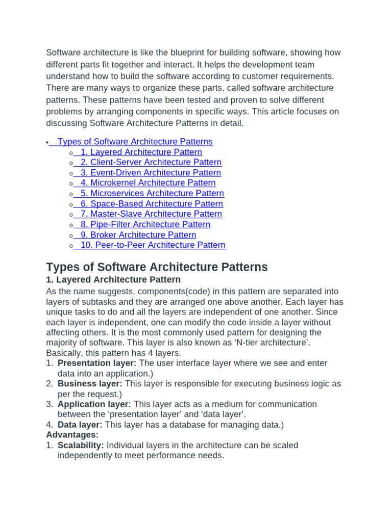 Software Architecture Patterns | PDF | Peer To Peer | Client–Server Model